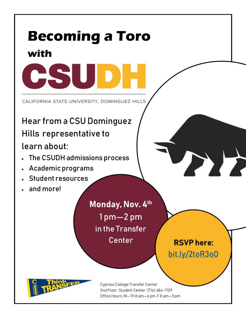 Becoming a Toro with CSUDH - Cypress College