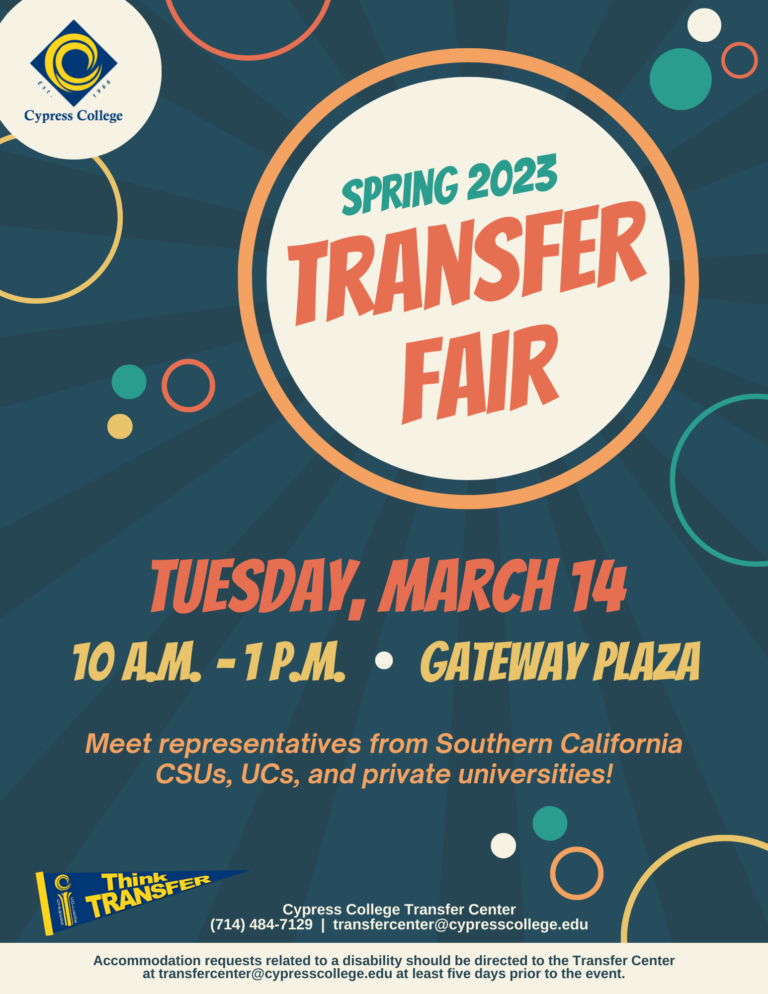 Spring 2023 Transfer Fair - Cypress College