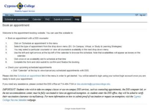 How to Book an Appointment Online - Cypress College