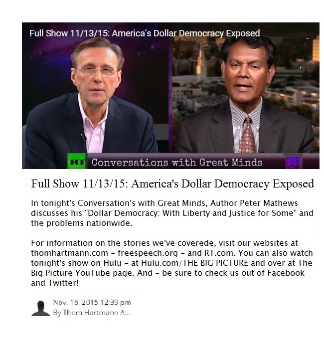 Political Science Professor Peter Mathews Interviewed by Thom Hartmann ...